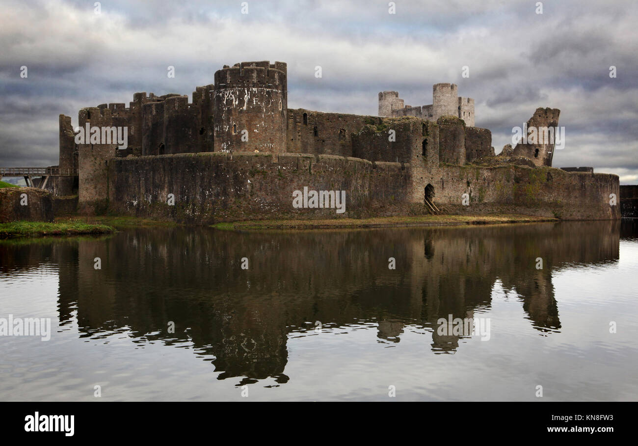 Caerphilly castle, Wales Stock Photo - Alamy