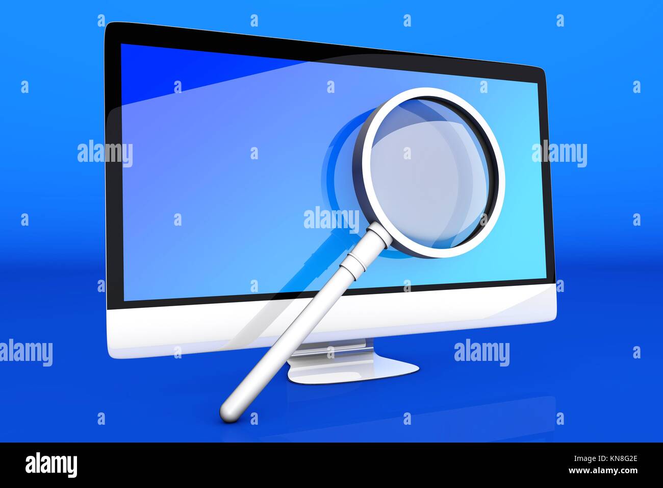 Searching the Internet and the digital world. 3D Illustration Stock ...