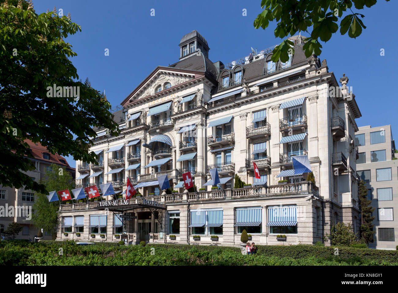 Hotel Eden au Lac, near Zurich lake, Zurich, Switzerland Stock Photo ...