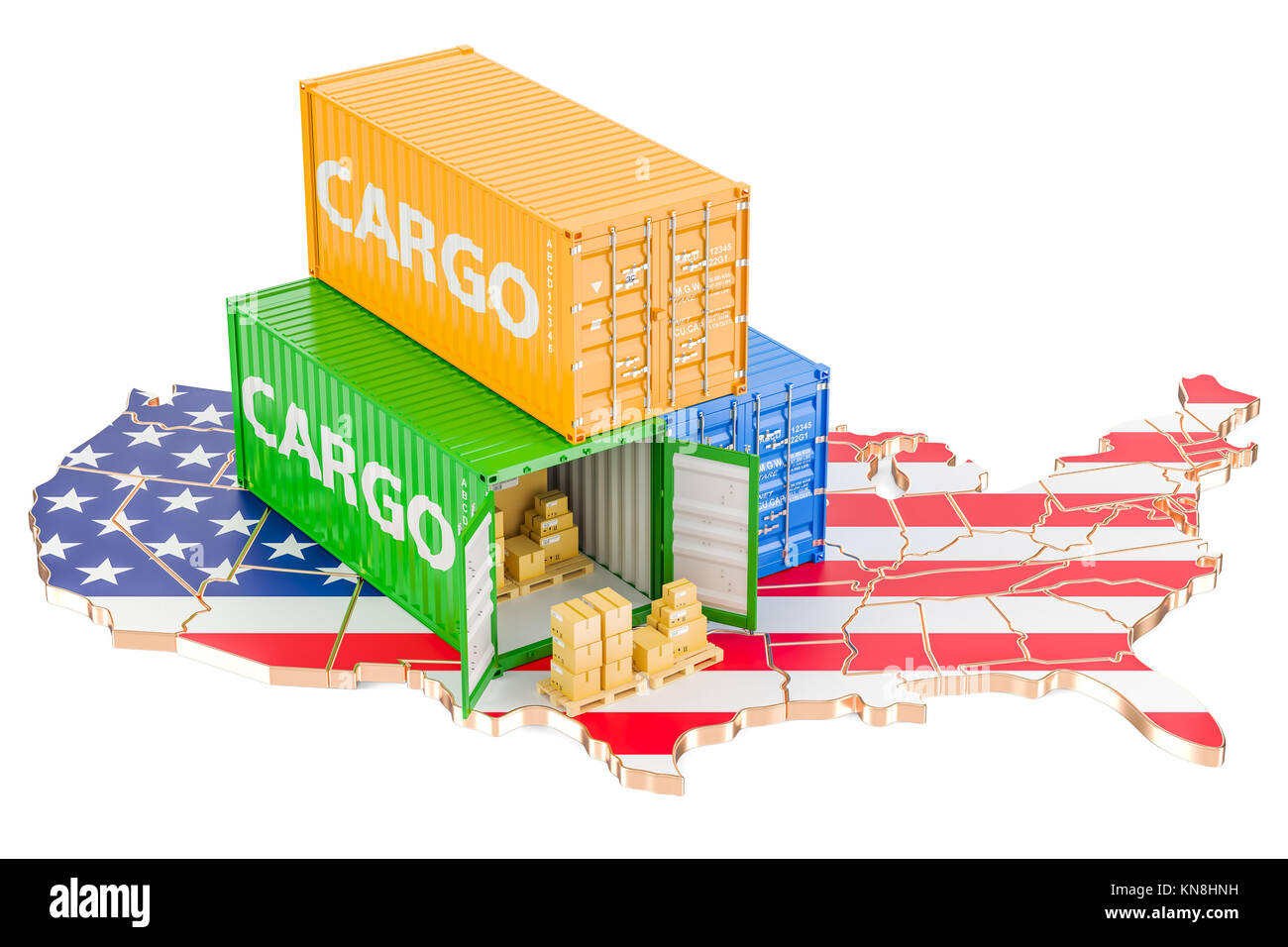 Parcels on american map hi-res stock photography and images - Alamy