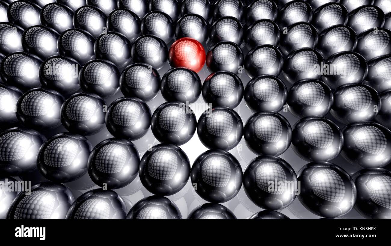 3D rendered Illustration. Abstract background of infinite spheres ...