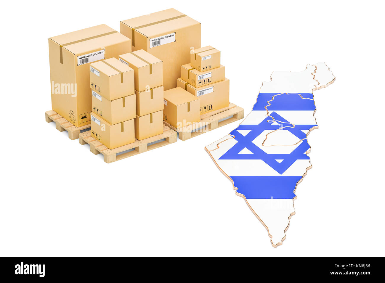 Shipping and Delivery from Israel isolated on white background Stock ...