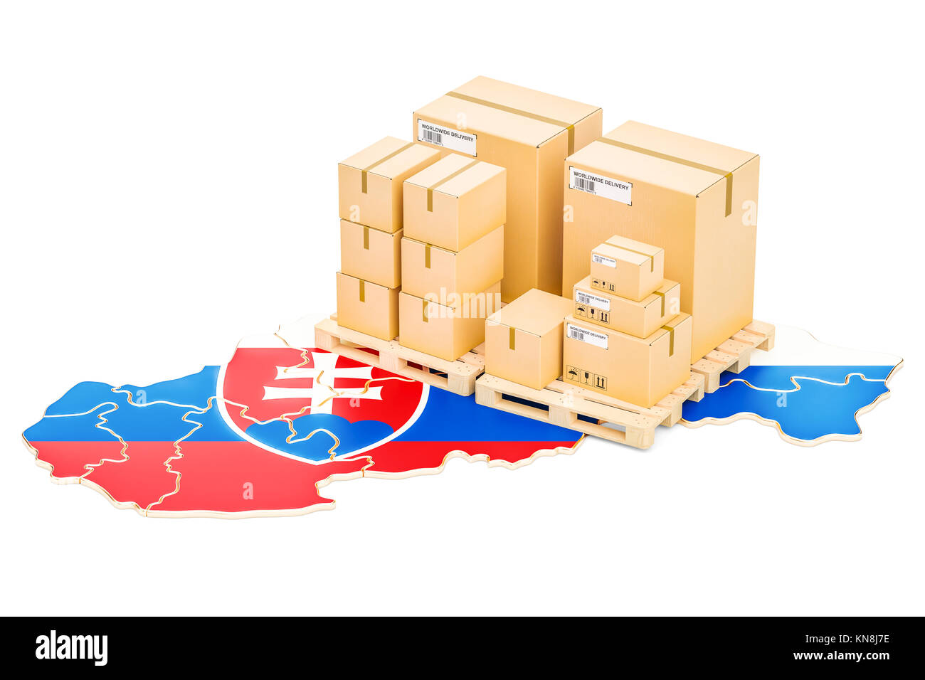 Shipping and Delivery from Slovakia isolated on white background Stock ...