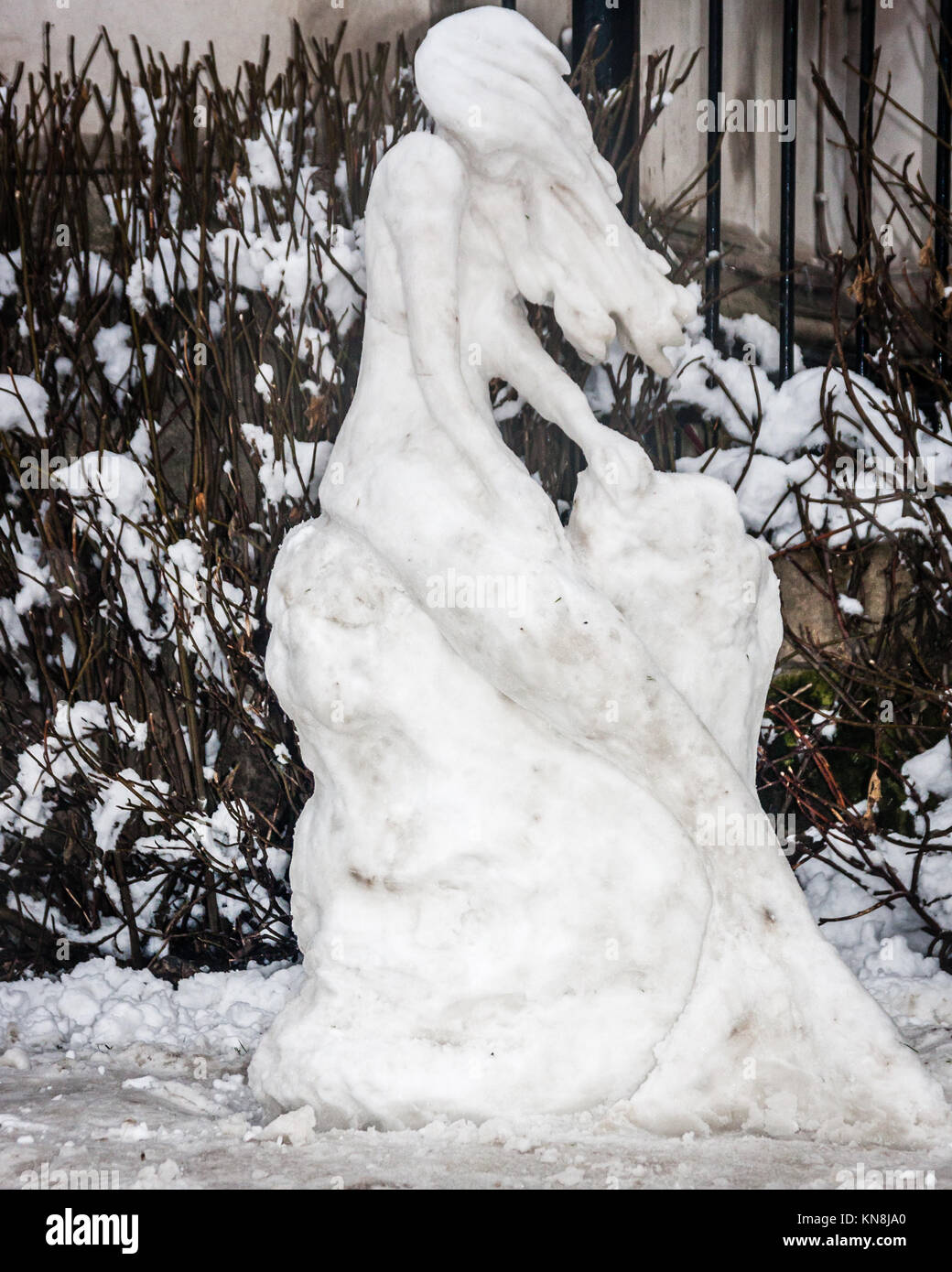 Snow sculptured mermaid Stock Photo - Alamy