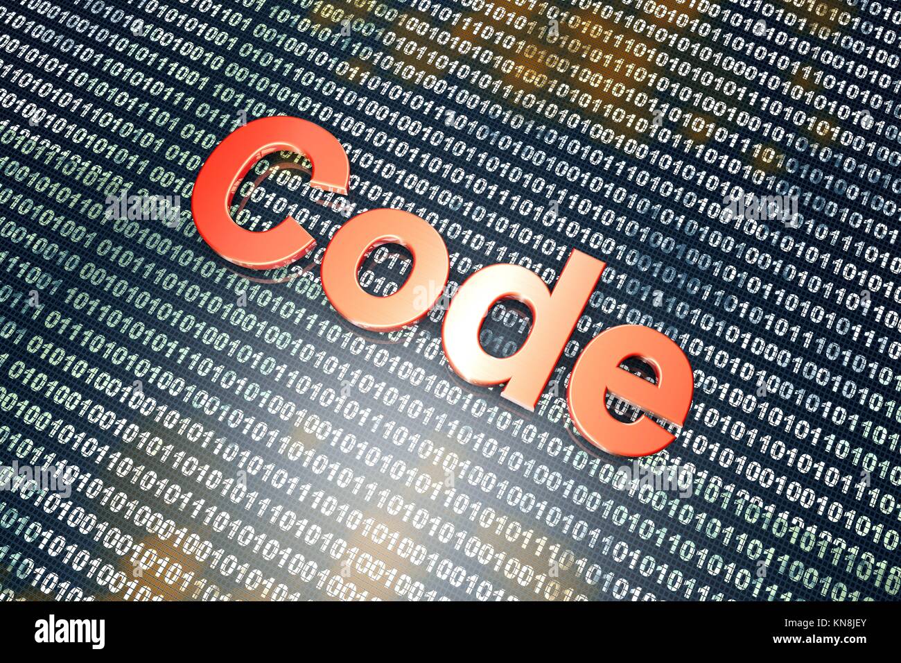 The word Code in front of a binary background Stock Photo - Alamy