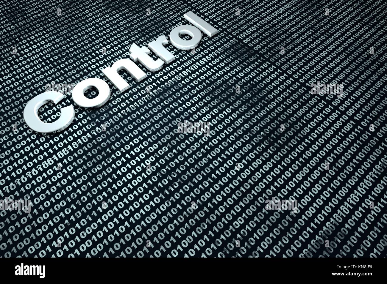 Control of binary, digital code. 3D Illustration Stock Photo - Alamy