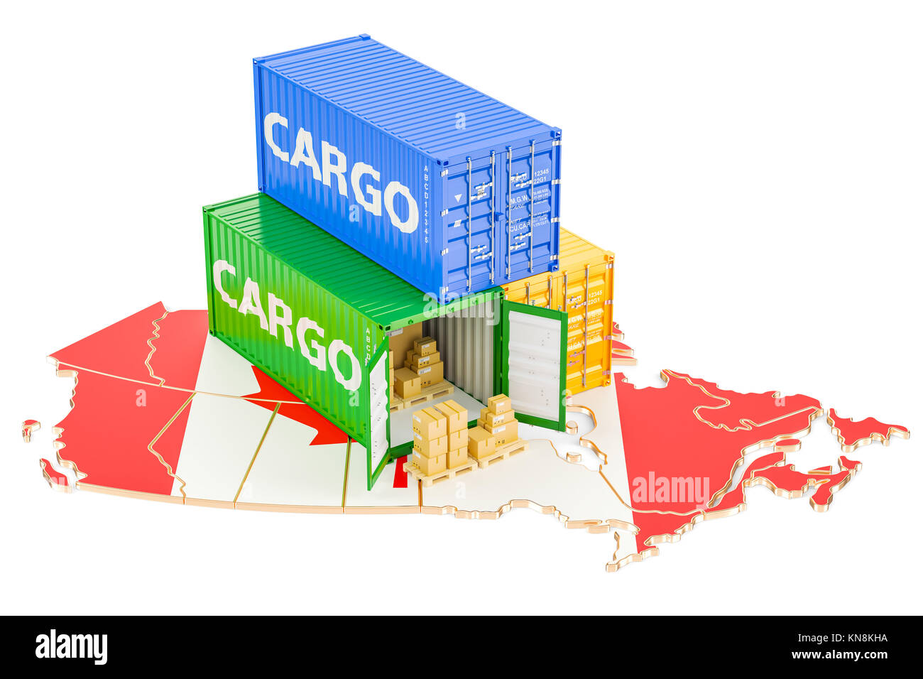 Cargo Shipping and Delivery from Canada isolated on white background ...