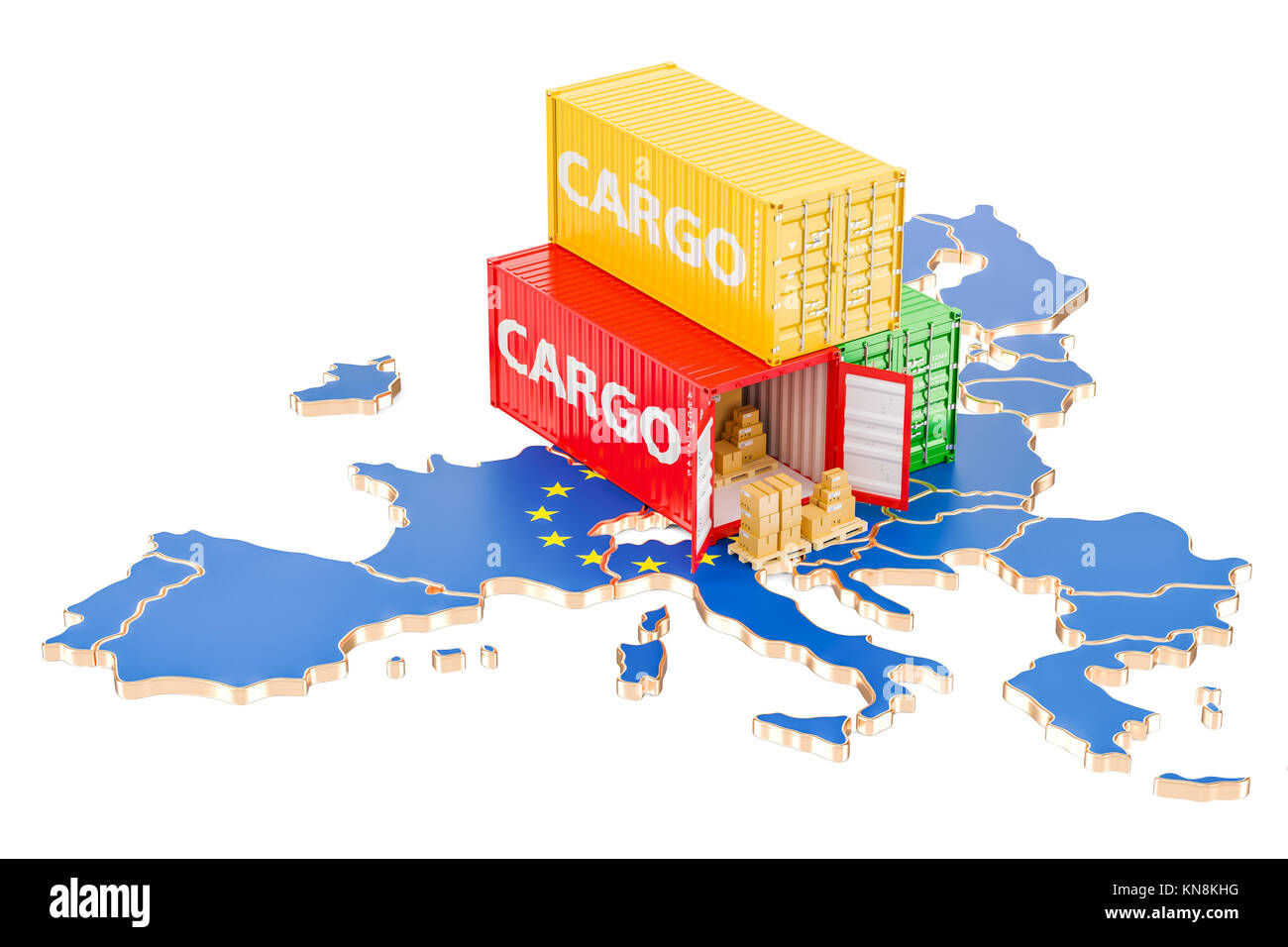 Shipping containers europe Cut Out Stock Images & Pictures - Alamy