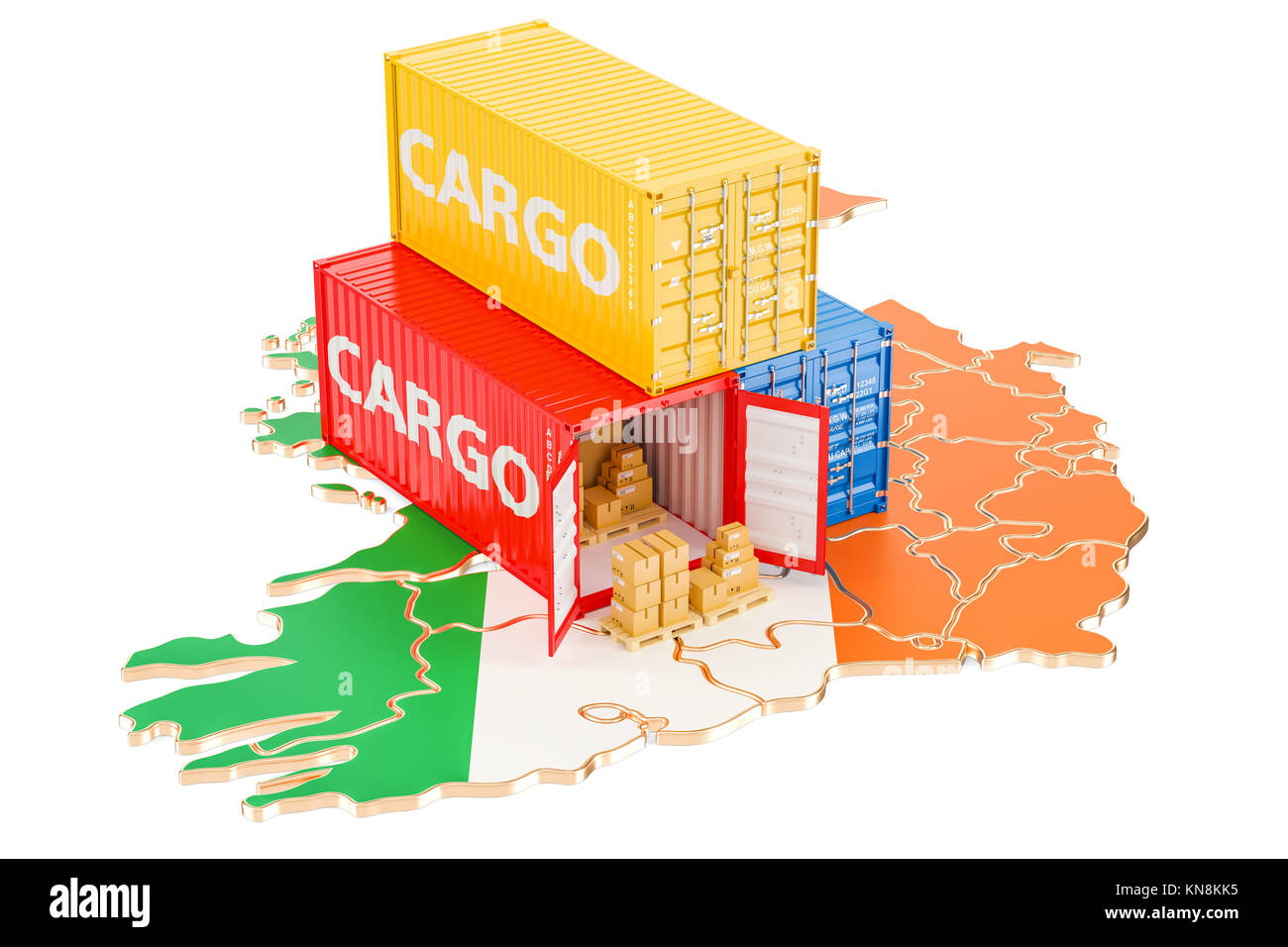 Cargo Shipping and Delivery from Ireland isolated on white background ...