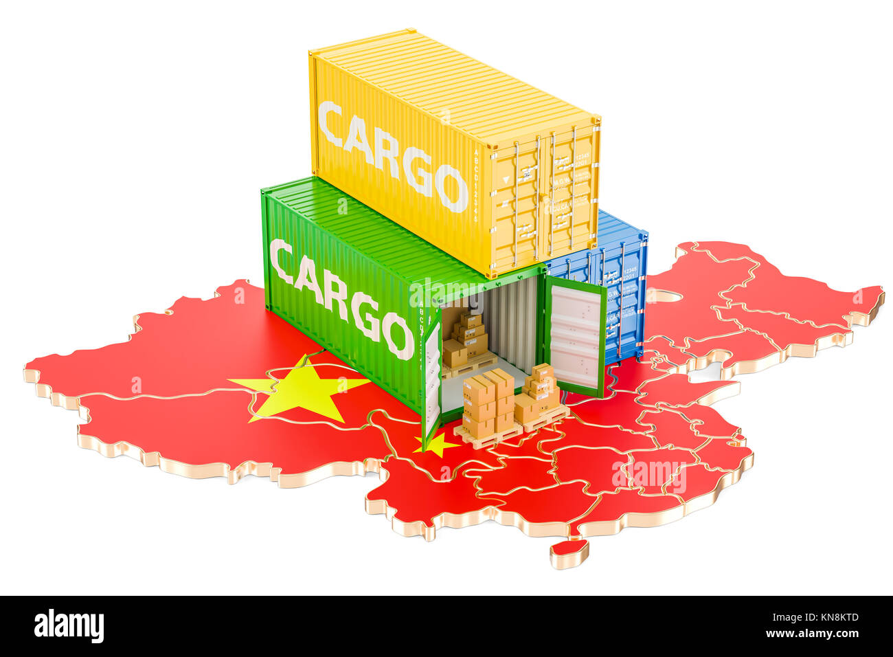 Cargo Shipping from China isolated on white background Stock Photo - Alamy