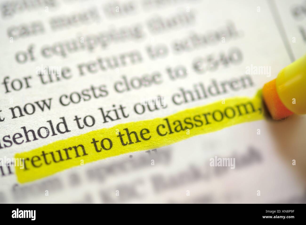 highlights on back to school Stock Photo - Alamy