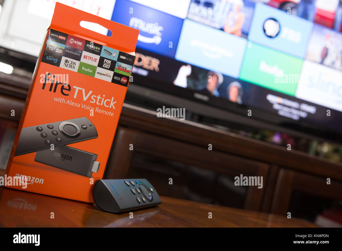 2nd generation Amazon TV Fire Stick with Alexa voice remote control ...