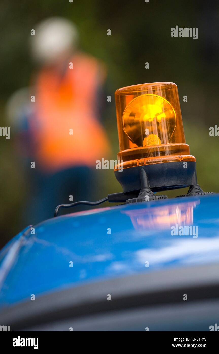 Image orange emergency car hi-res stock photography and images - Alamy