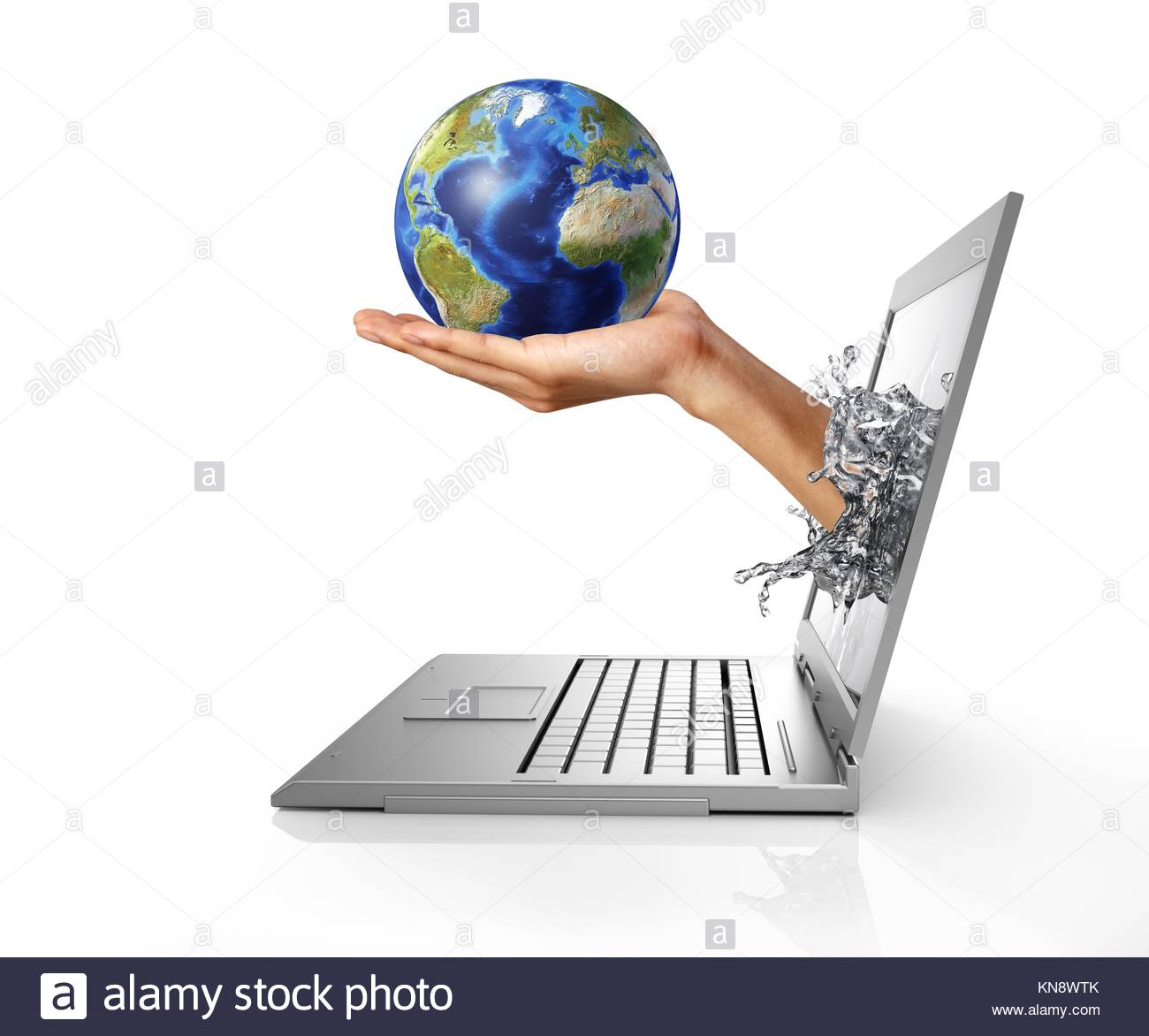 Hand Coming Out Of Computer Stock Photos & Hand Coming Out Of Computer ...