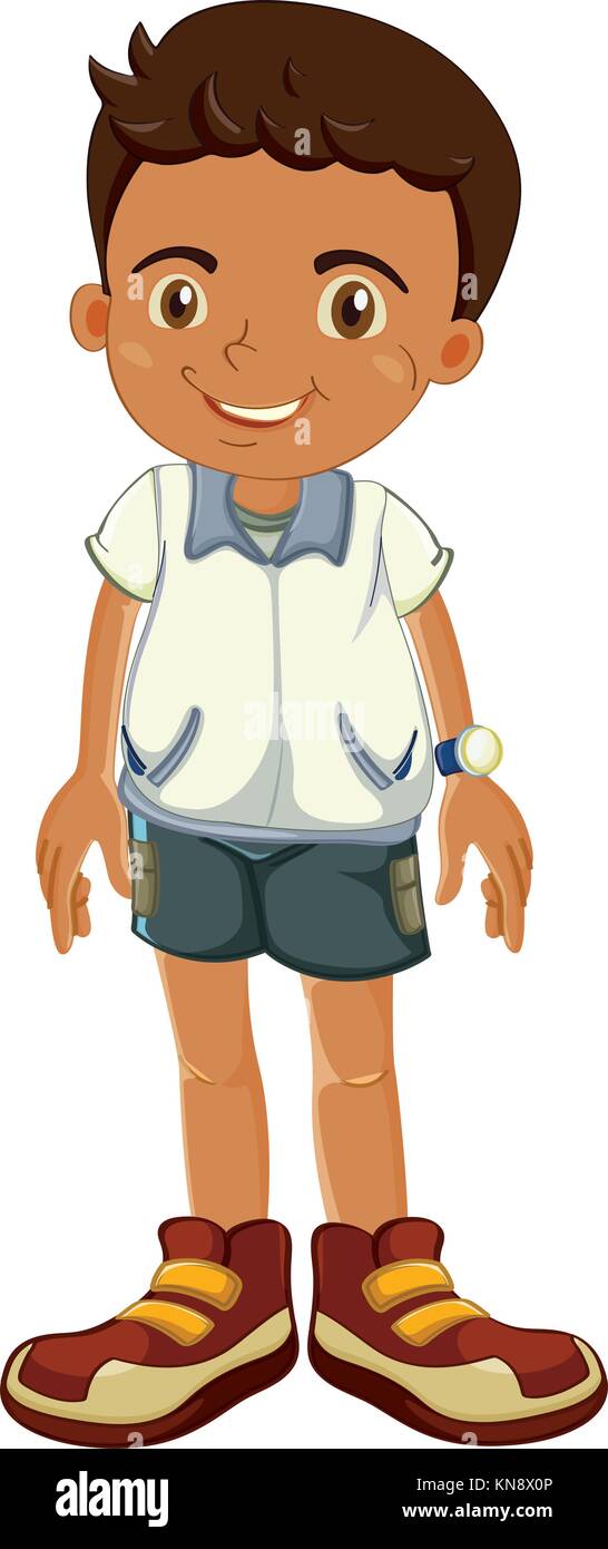 illustration of a boy on a white background Stock Vector Image & Art ...