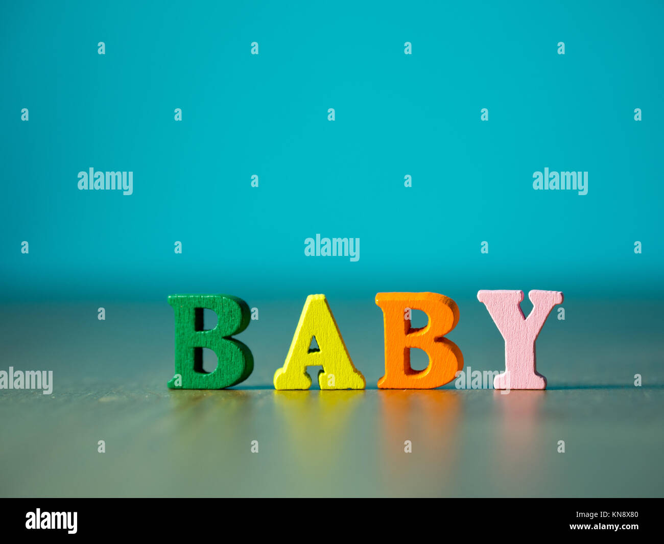Baby. English alphabet made of wooden letter color. Alphabet baby on ...
