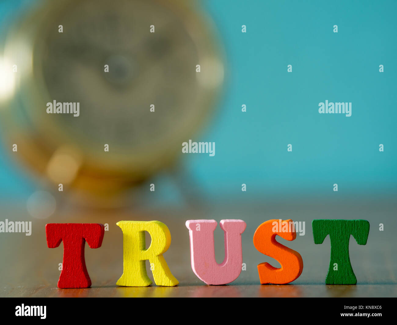 Trust. English alphabet made of wooden letter color. Alphabet trust on ...