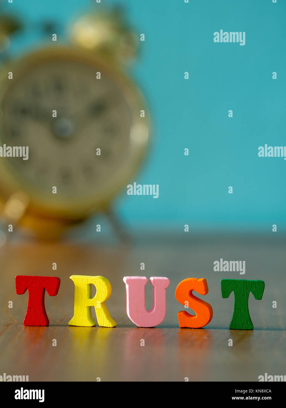 Trust. English alphabet made of wooden letter color. Alphabet trust on ...