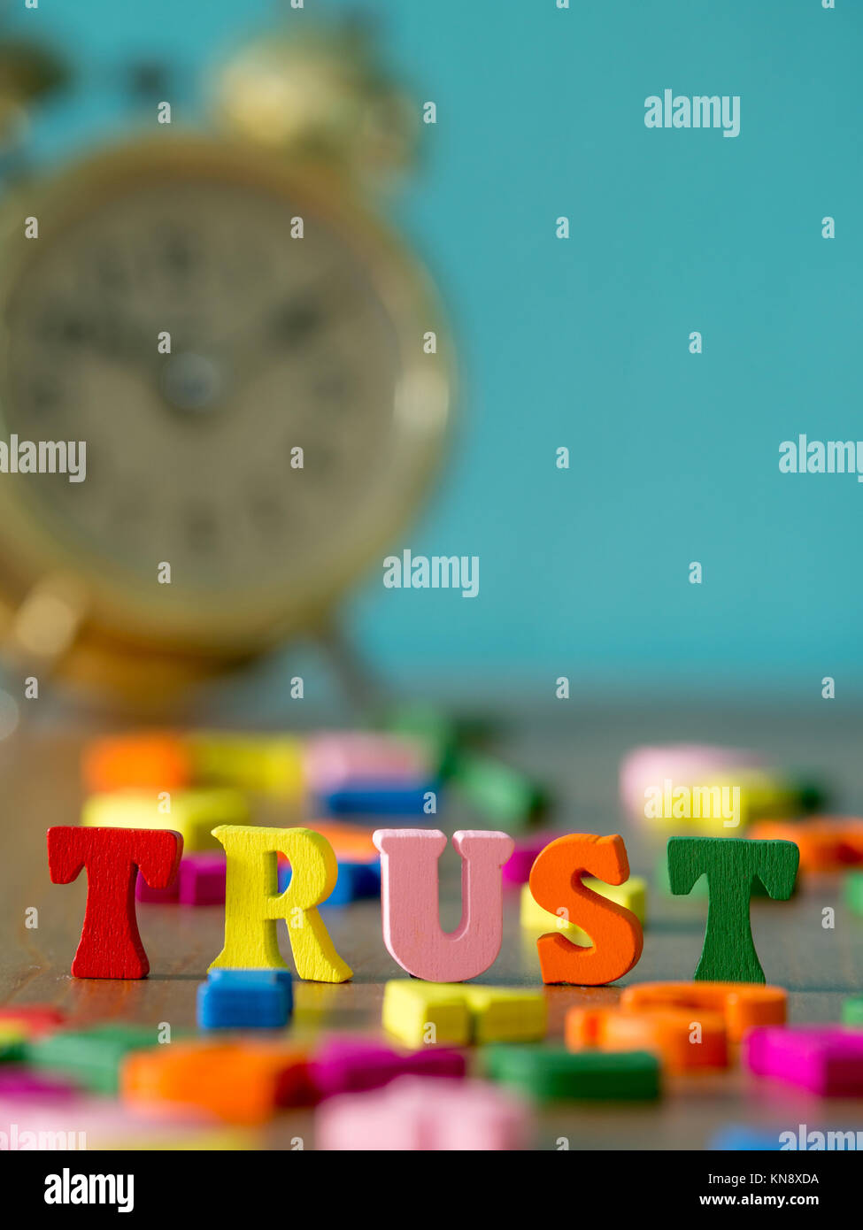 Trust. English alphabet made of wooden letter color. Alphabet trust on ...