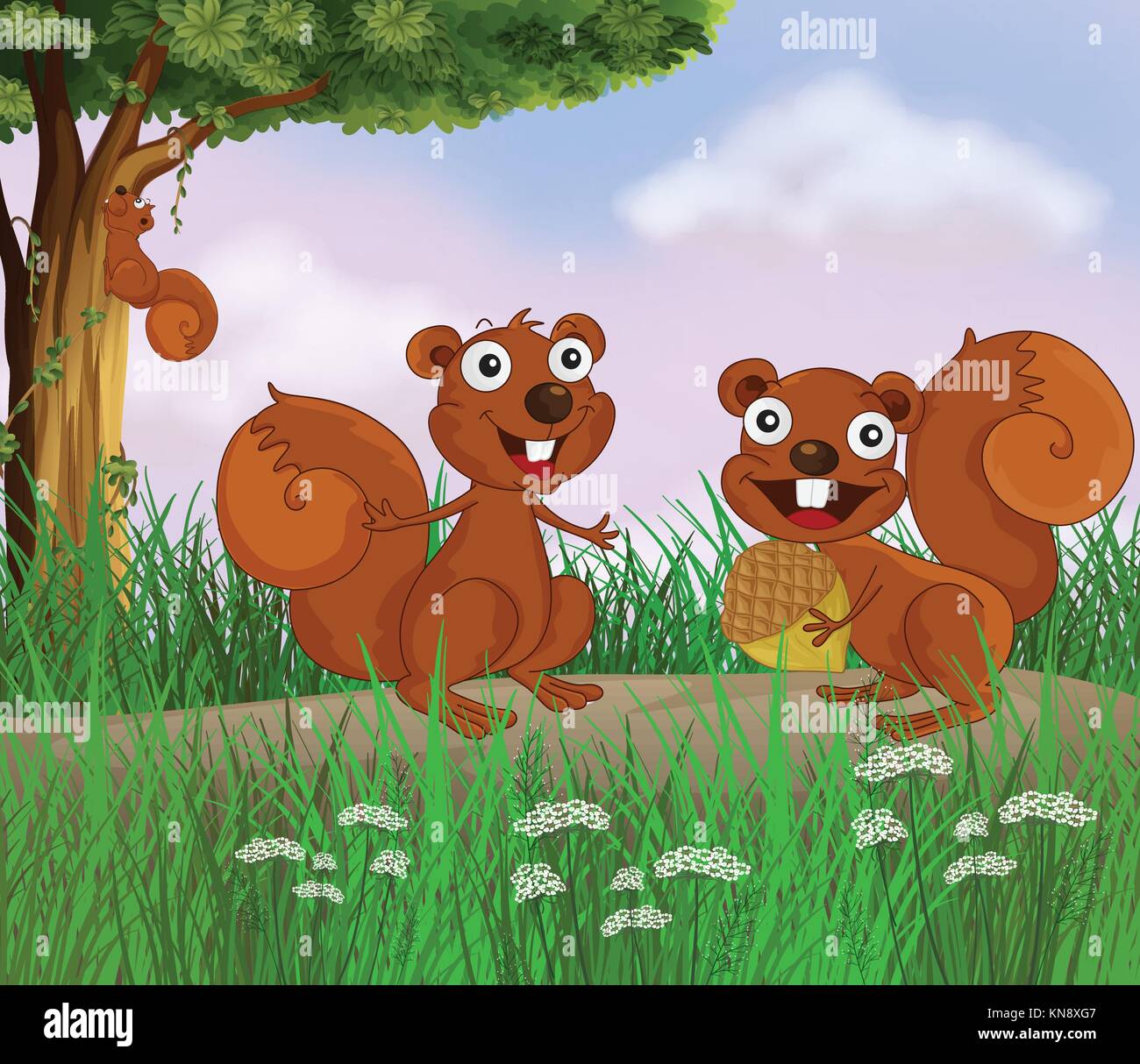Illustration of smiling squirrels Stock Vector Image & Art - Alamy