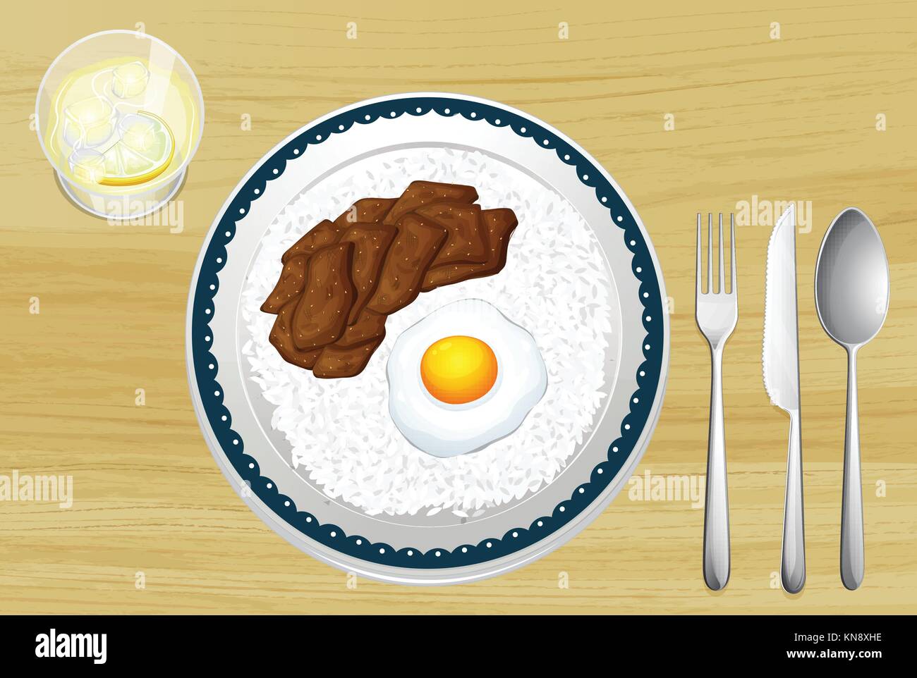 Illustration rice egg pork Stock Vector Images - Alamy