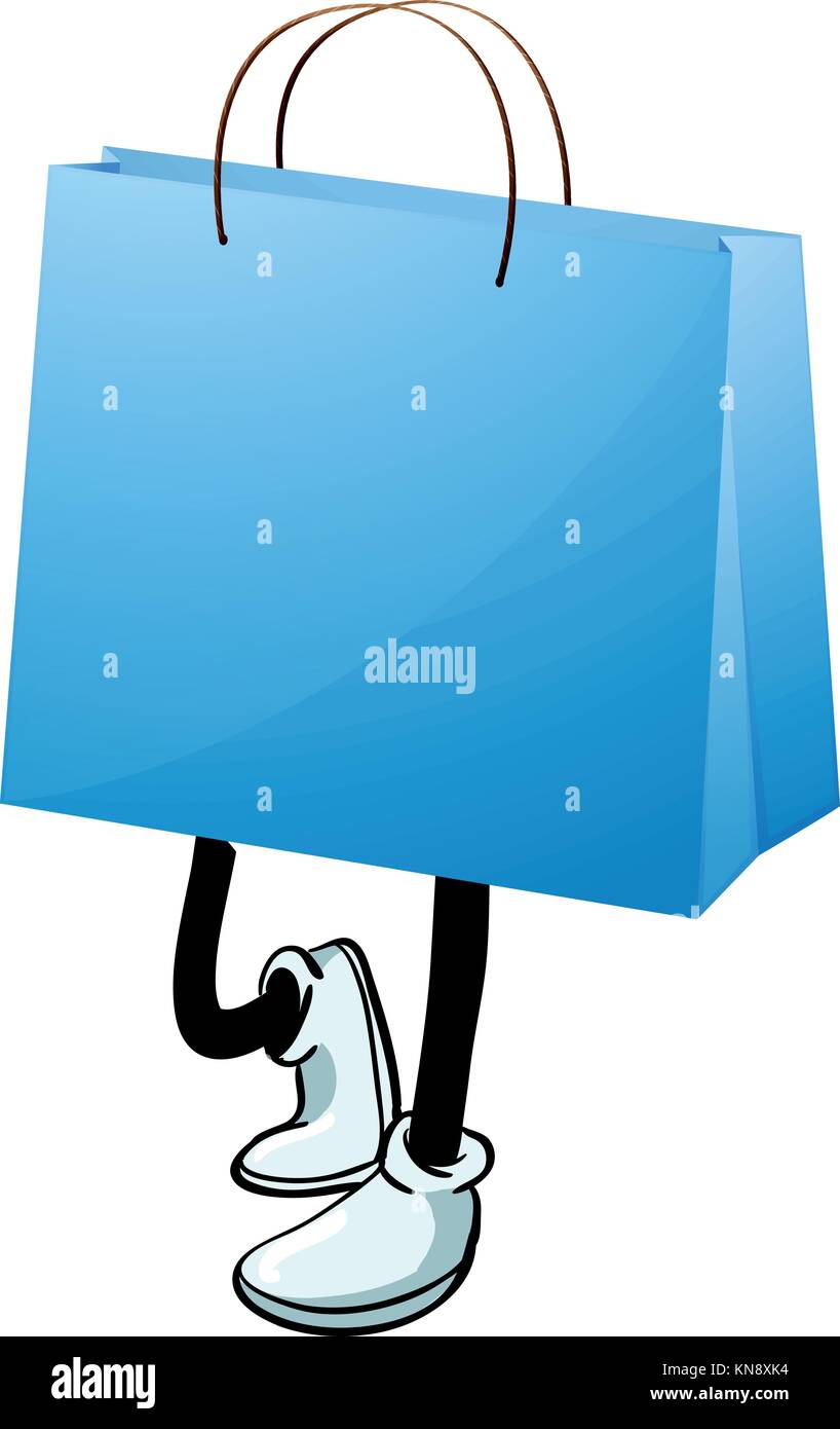 Illustration of a blue bag on a white background Stock Vector Image ...
