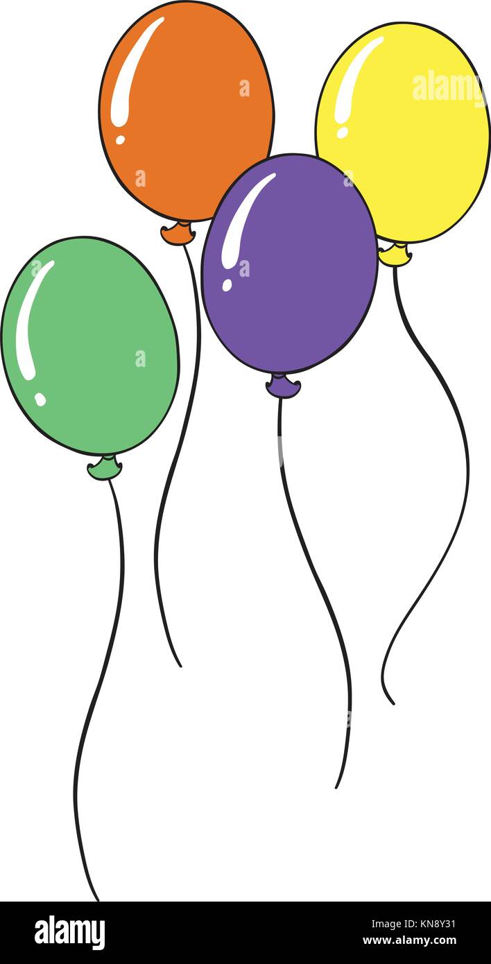 illustration of balloons on a white background Stock Vector Image & Art ...