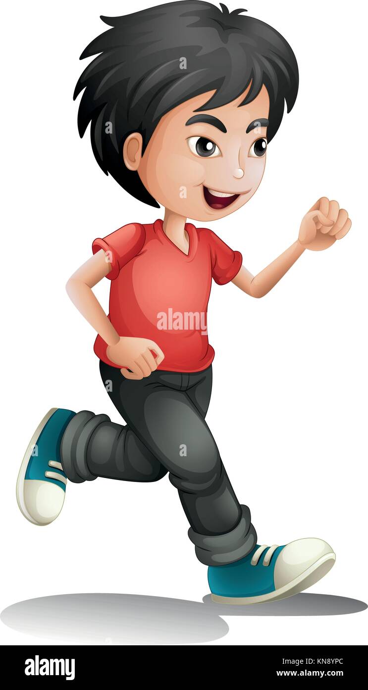illustration of a boy on a white background Stock Vector Image & Art ...