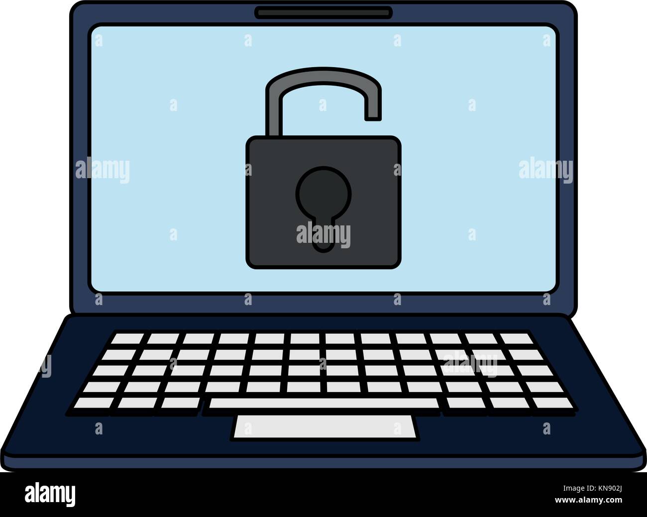 Laptop locked and secured Stock Vector Image & Art - Alamy