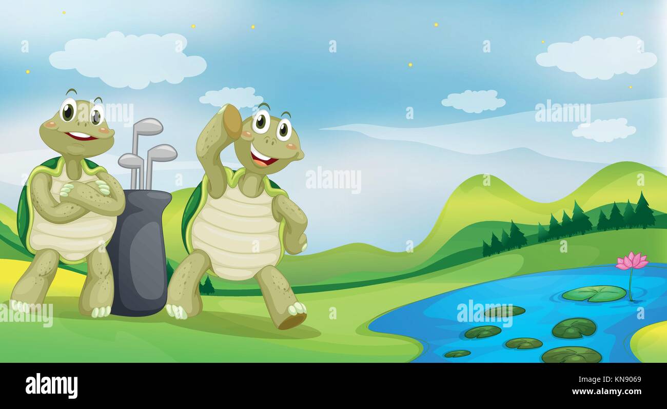 Pond turtles Stock Vector Images - Alamy