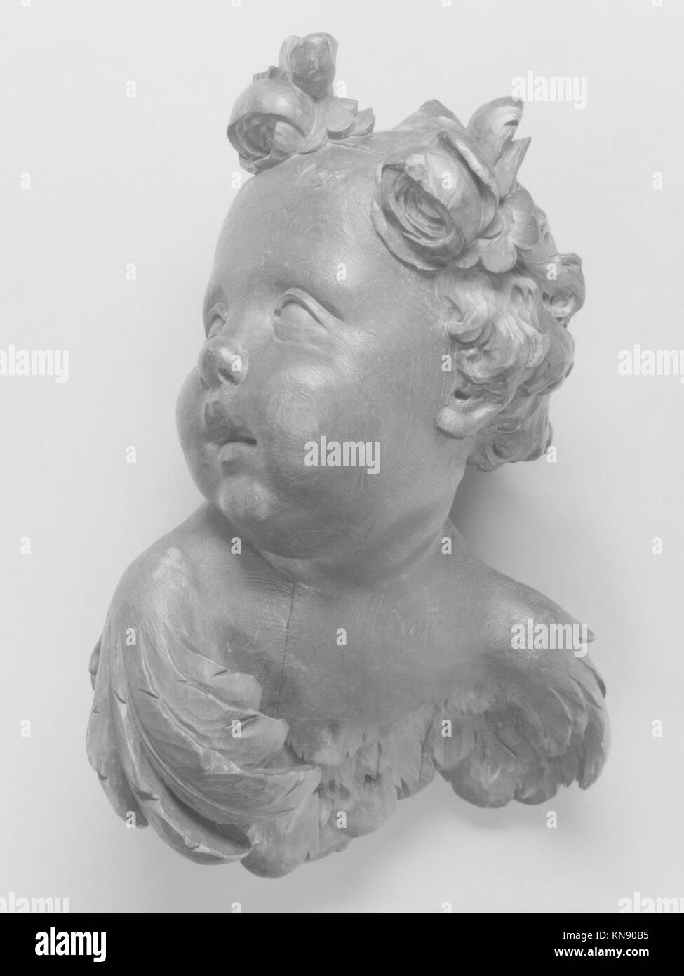 This angel sculpture, attributed to the workshop of Ignaz GÃ¼nther, is ...