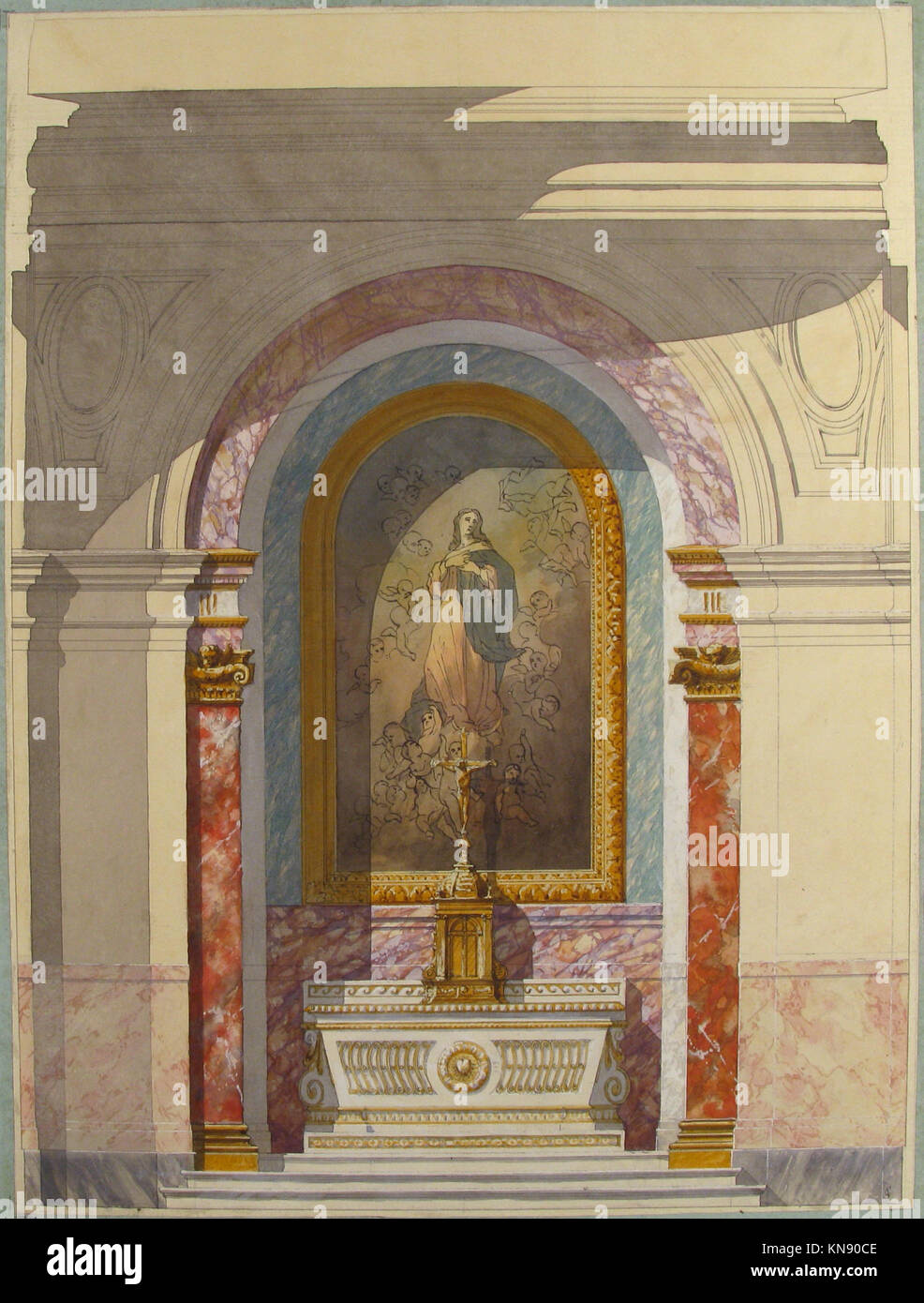 This design represents a proposed altar, a sacred space intended for ...