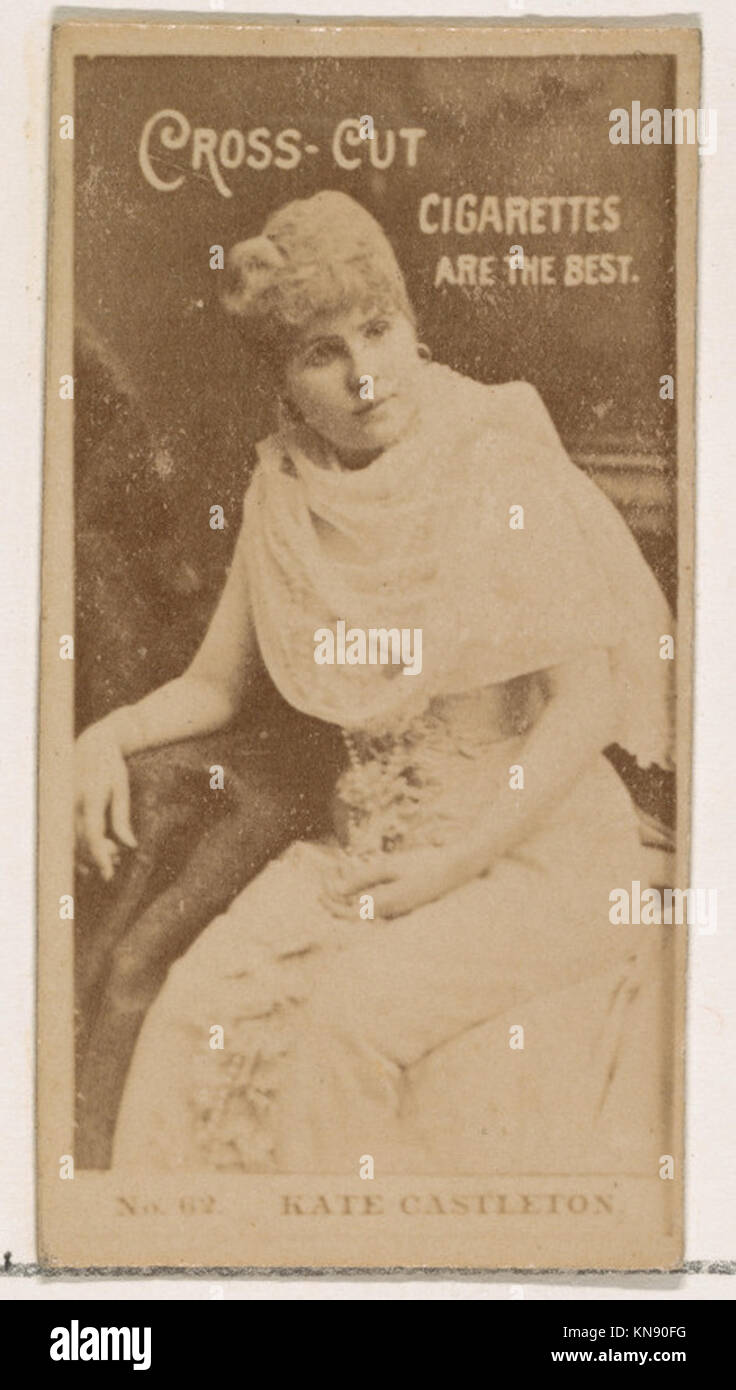 A collectible cigarette card depicting actress Kate Castleton from the ...
