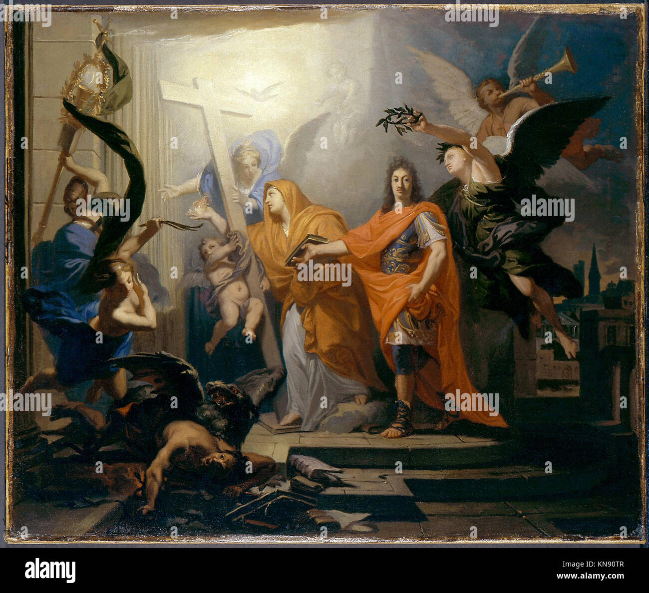 An allegorical painting depicting the Peace of Utrecht (1713 ...