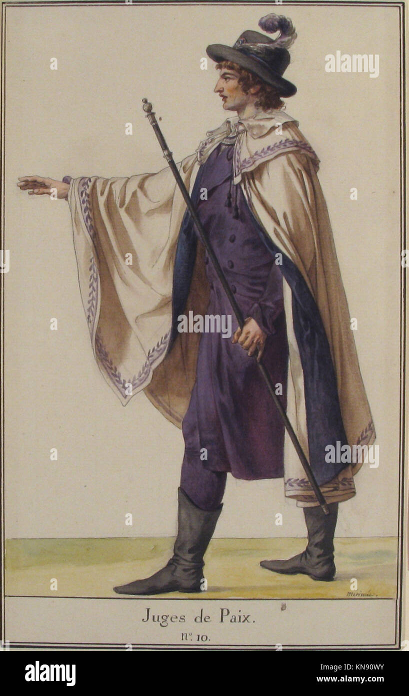An illustration of a Justice of the Peace, depicting the figure in ...