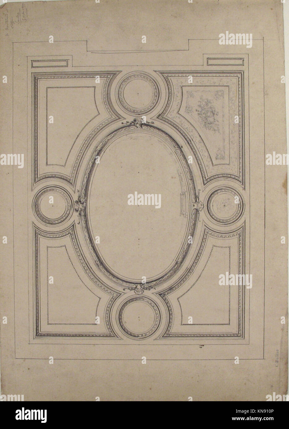 This design for a ceiling showcases intricate patterns and details ...