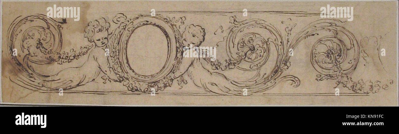 Architectural frieze design showing decorative motifs intended for wall ...