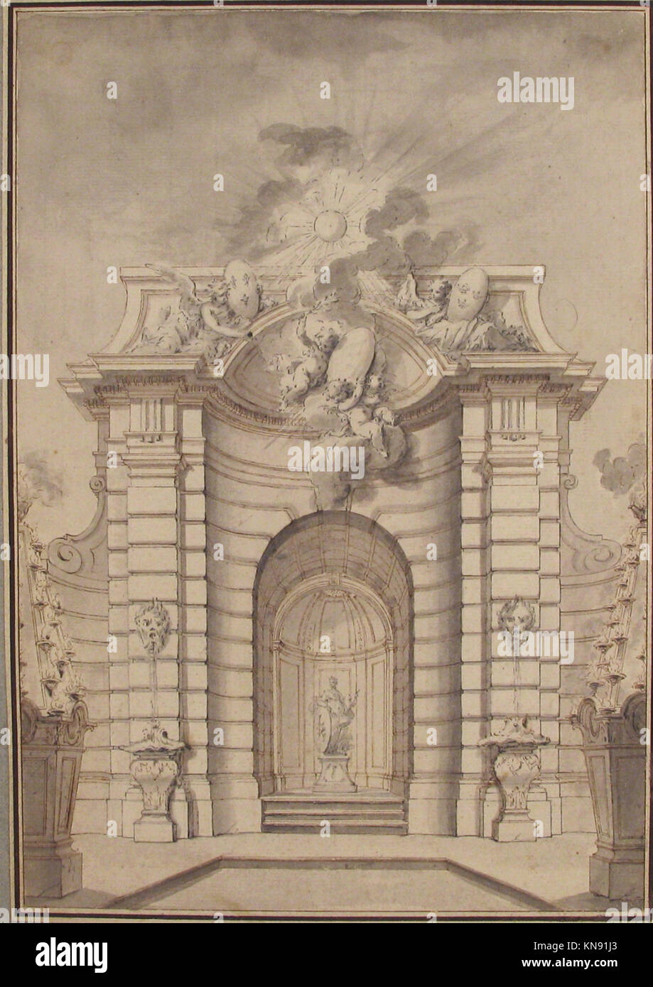 This design represents a monumental festival entry for King Frederick I ...
