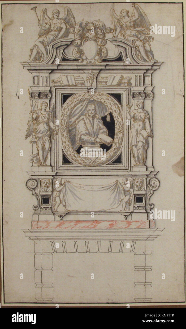 The design for a wall tomb features detailed artwork intended for the ...