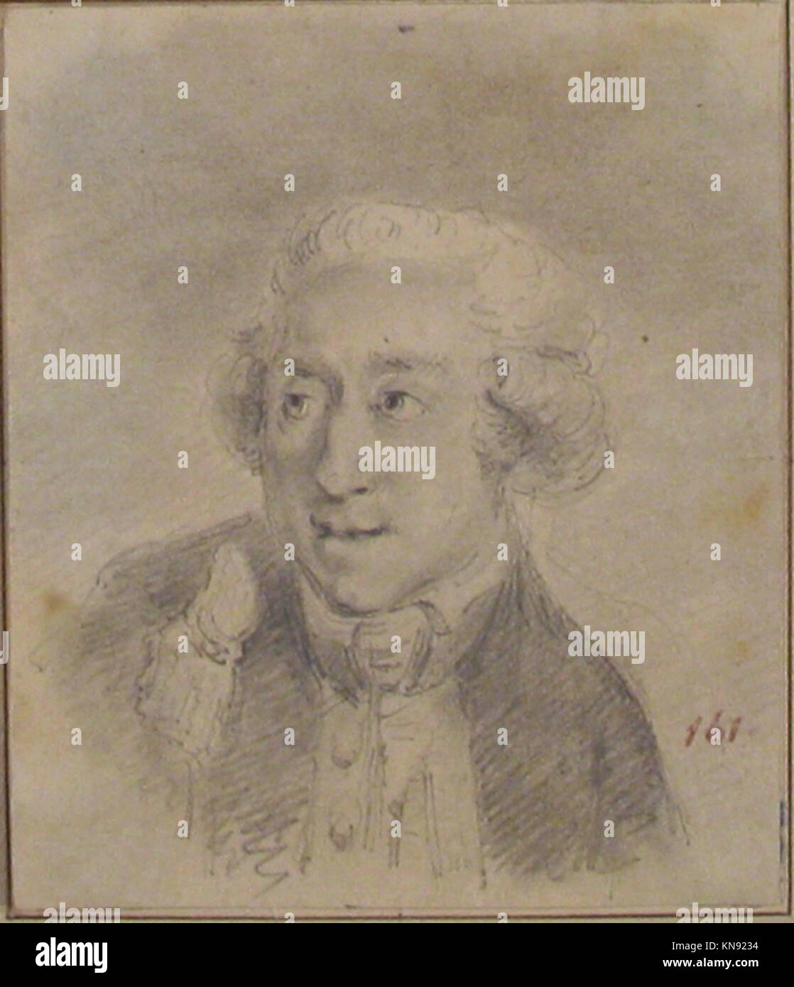 A bust of a man facing left, likely an ancient or classical sculpture ...