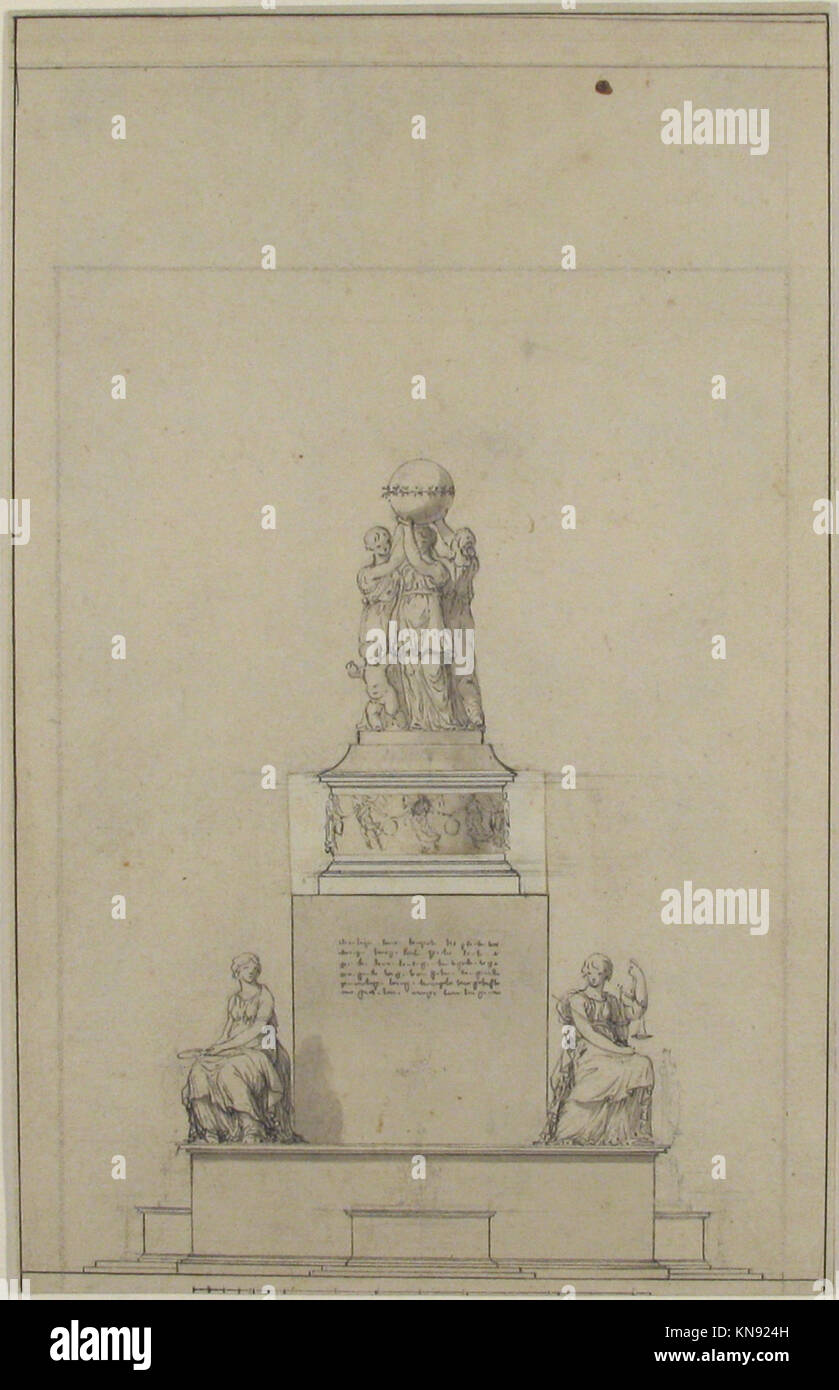 A design for a monument showing classical architectural elements and ...