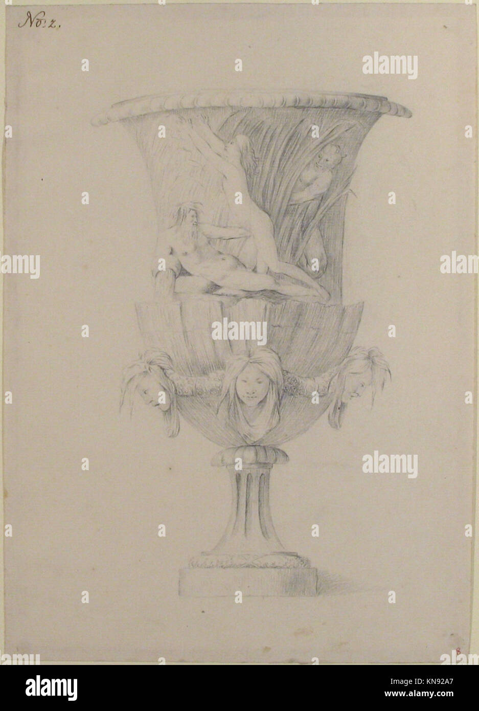This design for an urn is a detailed example of early architectural and ...