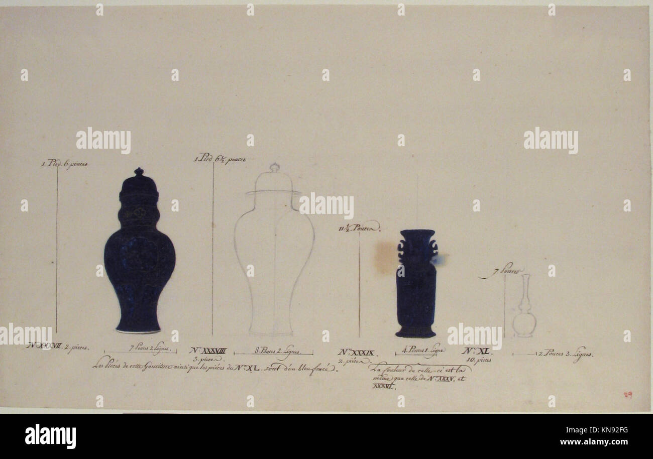 This design illustrates four vases, showcasing the decorative potential ...