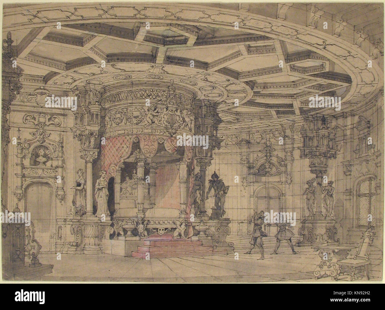 A design for a stage set in the MET collection, illustrating theatrical ...