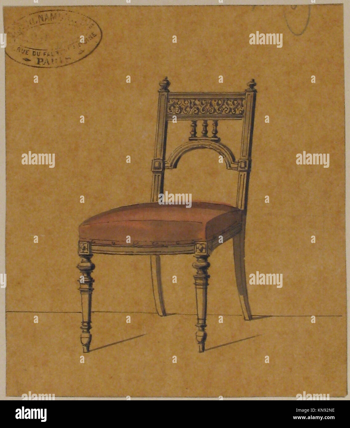This design for a chair demonstrates the stylistic elements and ...