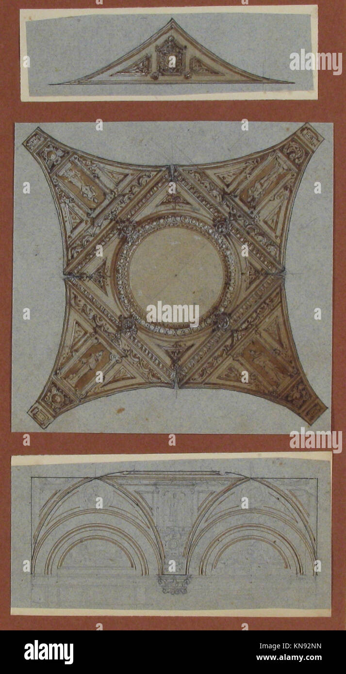 A vault decoration design presents architectural detailing from its ...