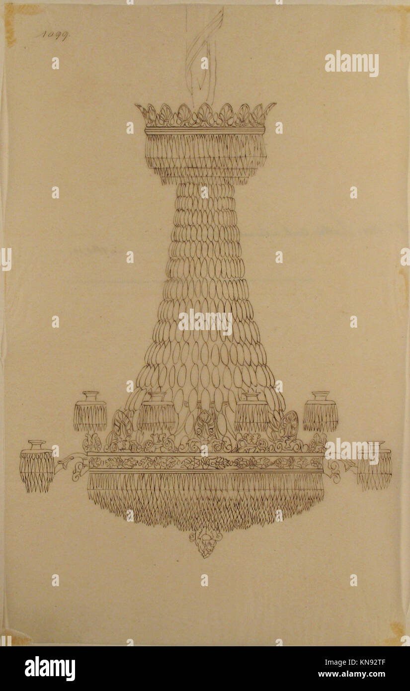 This design for a chandelier showcases the conceptual artwork behind ...