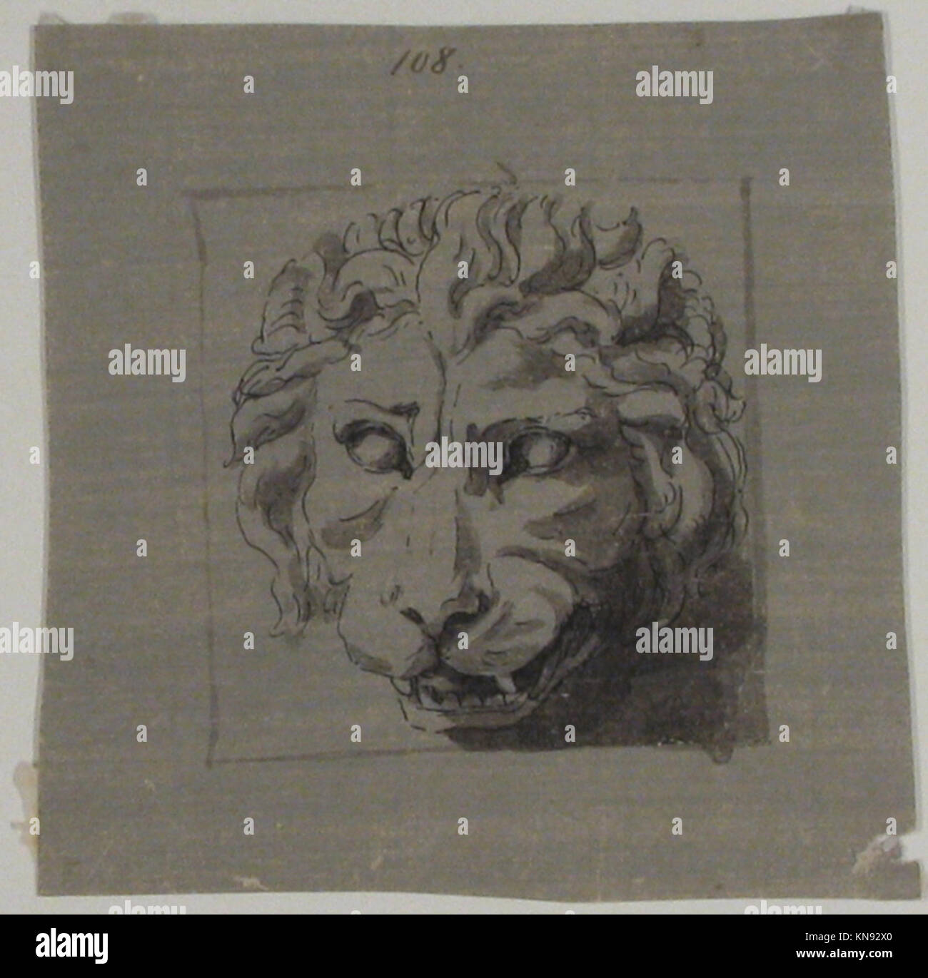 A design for a lion's head relief, showcasing artistic skill in ...