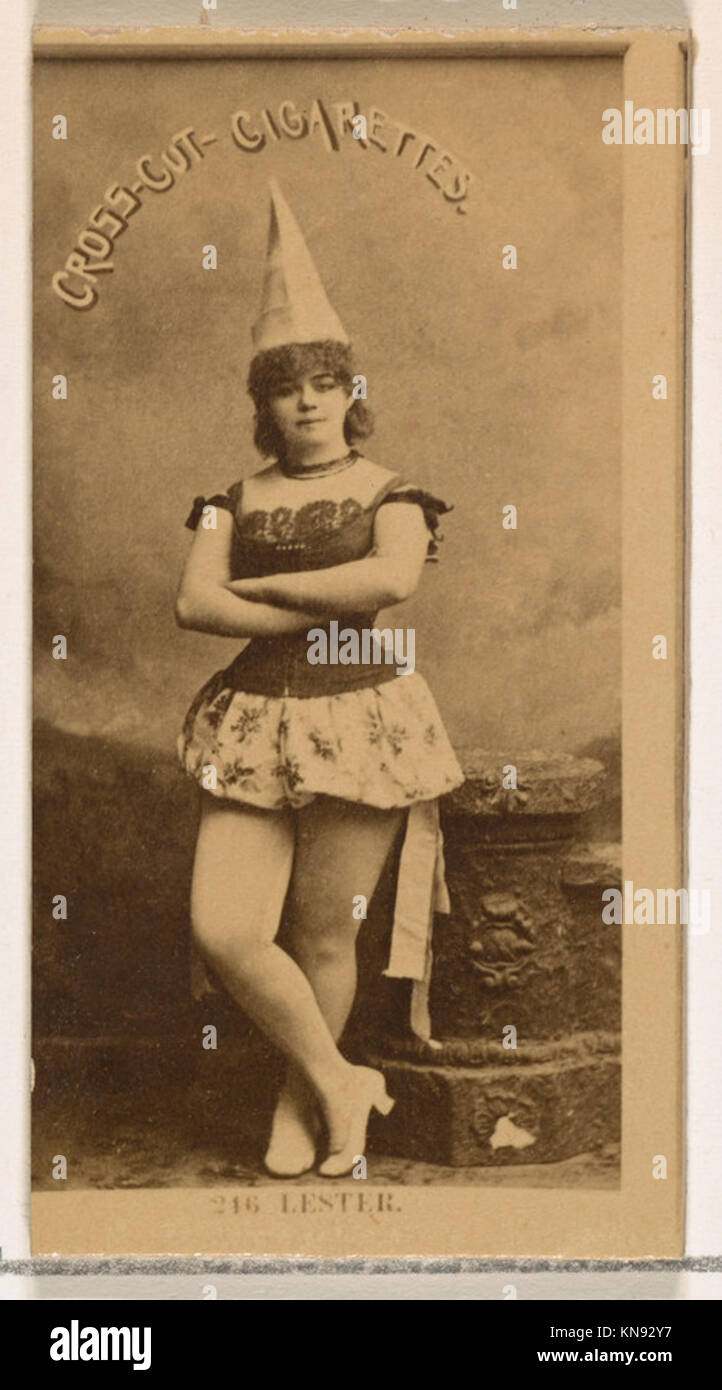 A cigarette card from the 1880s 'Actors and Actresses' series, showing ...