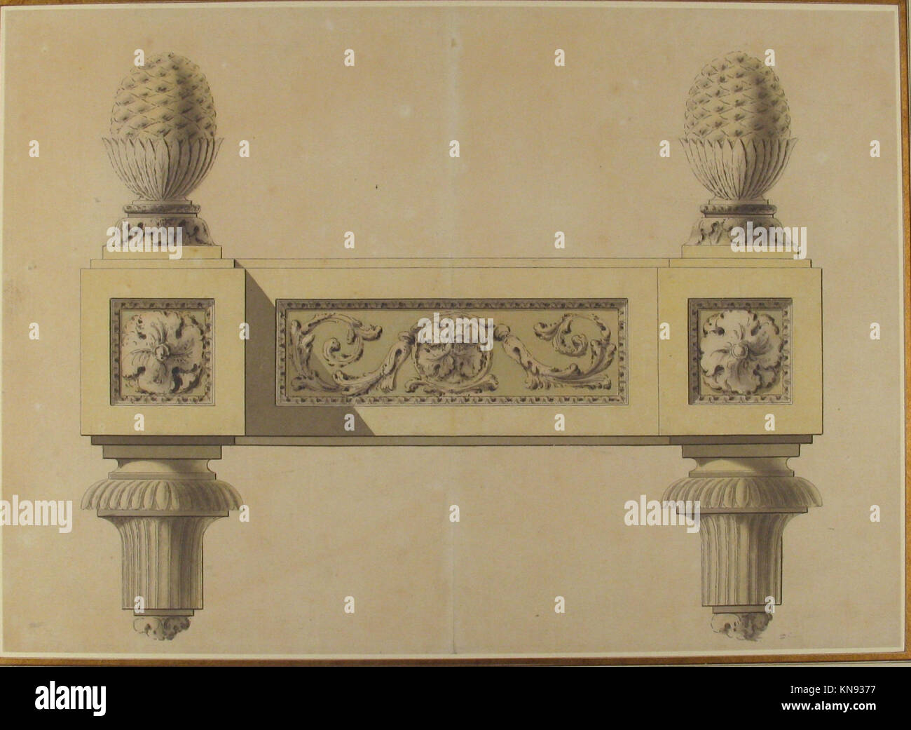 This andirons design illustrates intricate ironwork, combining ...
